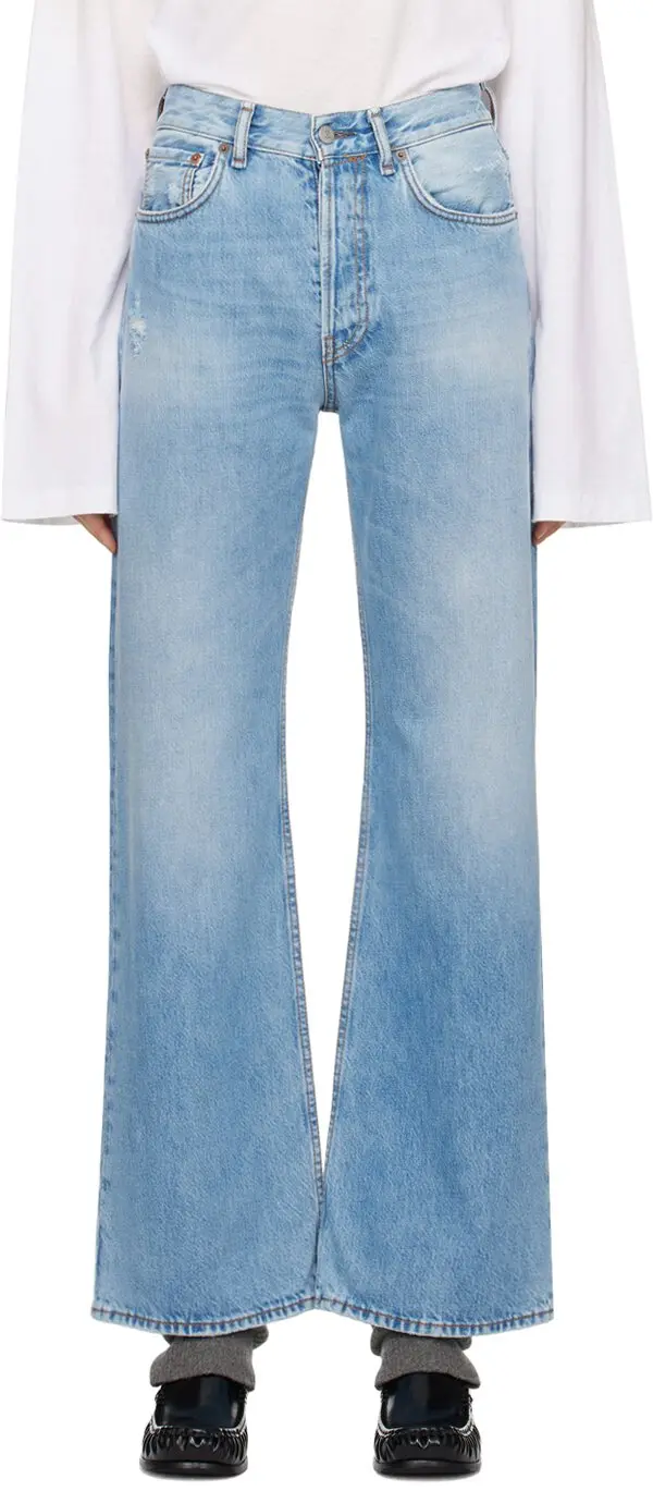 パンツ Acne Studios 2021F DELTA 26/30 Acne Studios - Regular fit jeans - 2021F - Blue/beige